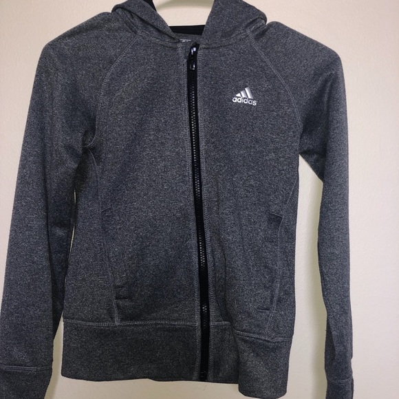 adidas | Jackets & Coats | Dark Grey Adidas Jacket Hoodie | Poshmark